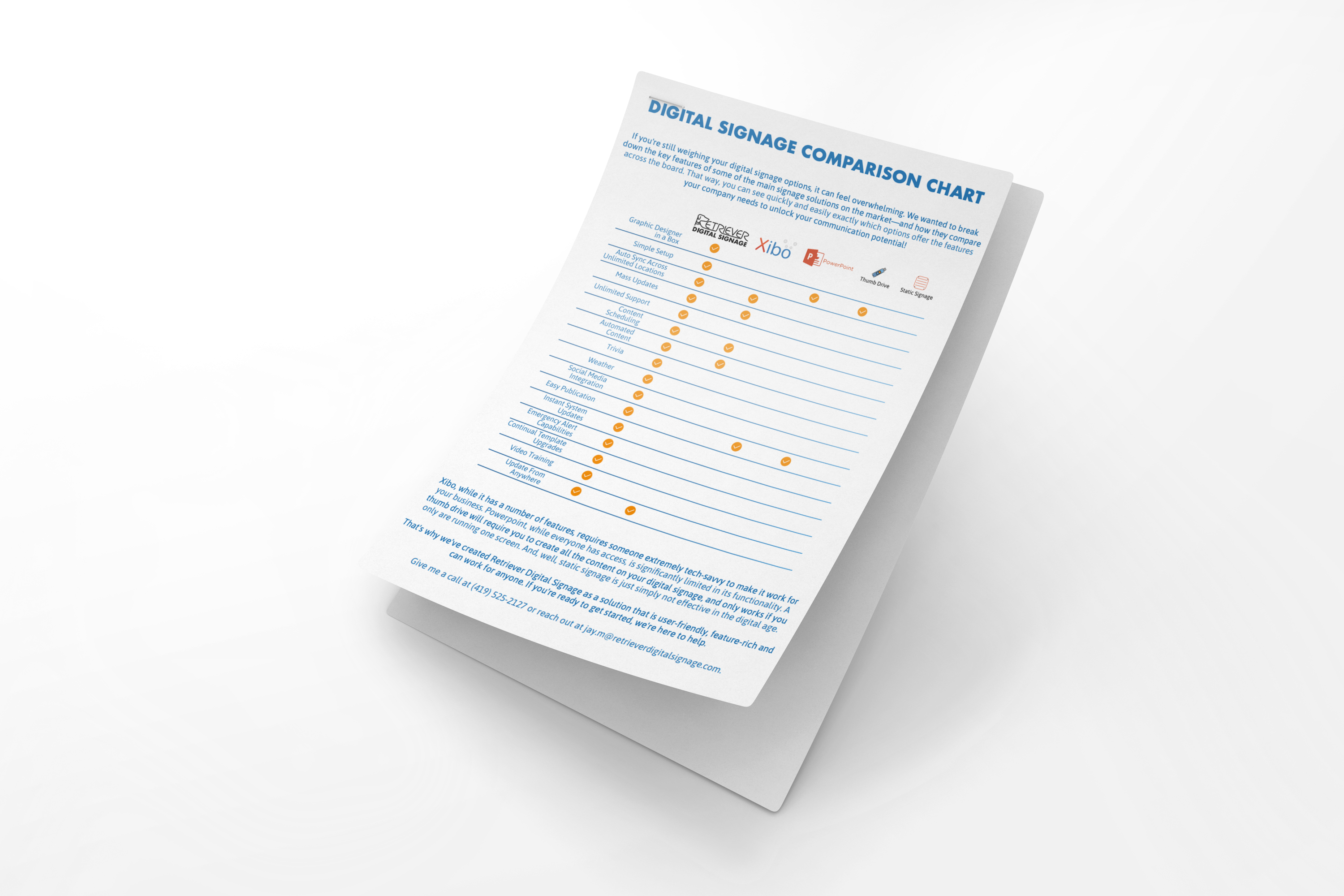 Compare Your Signage Options | Retriever Digital Signage